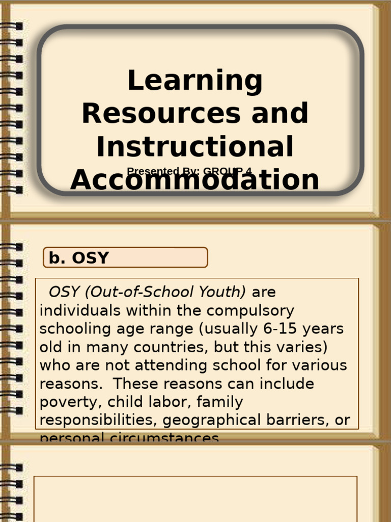 Learning Resources Accommodation | PDF | Educational Technology | Behavior Modification