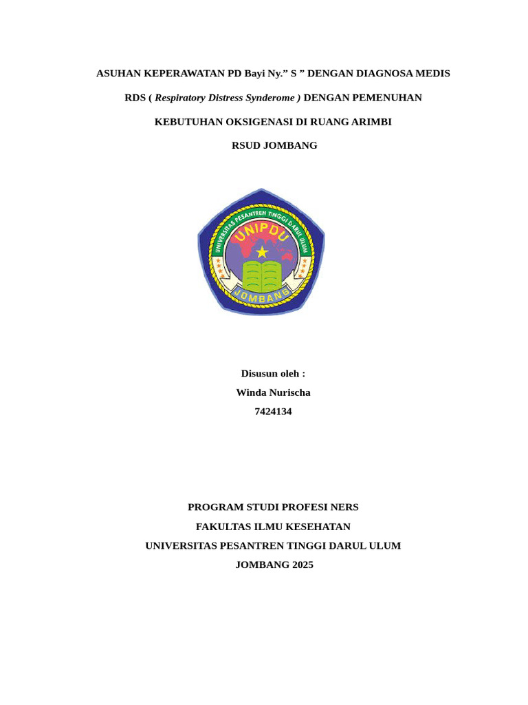 LP RDS & Kebutuhan Oksigenasi - Bu Winda | PDF