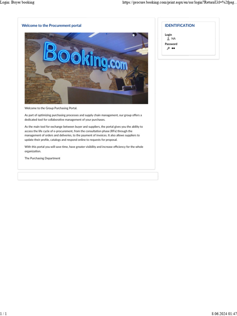 Login Buyer Booking | PDF