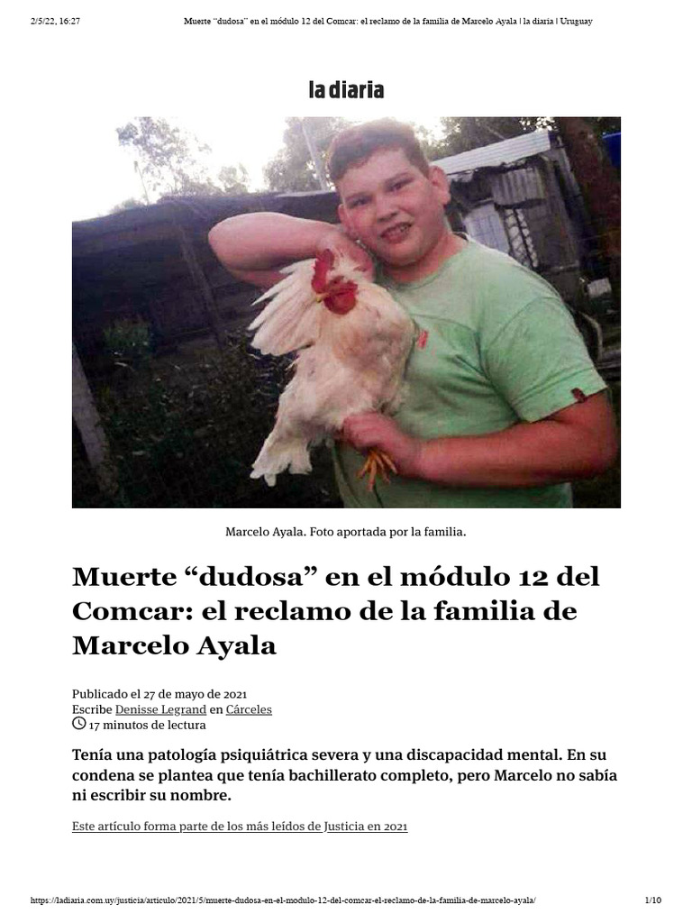 M-III - Caso Marcelo Ayala 02 - Reporte Legrand La Diaria | PDF | Prisión