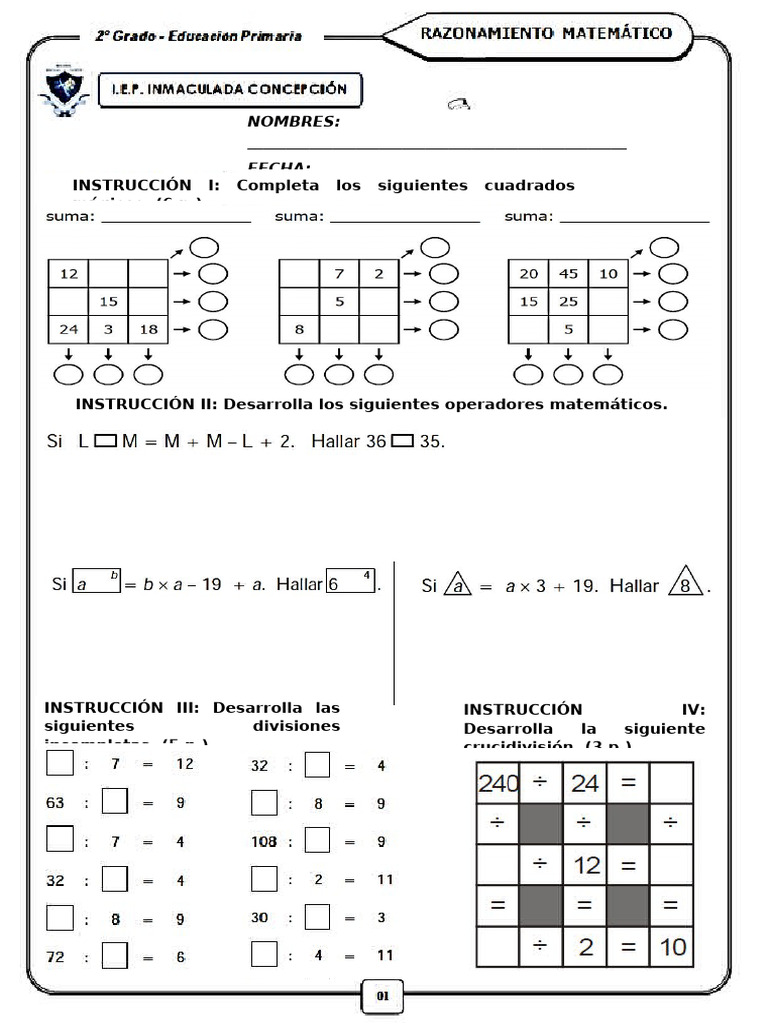 14 10 Practica Raz - Mate 2grado | PDF