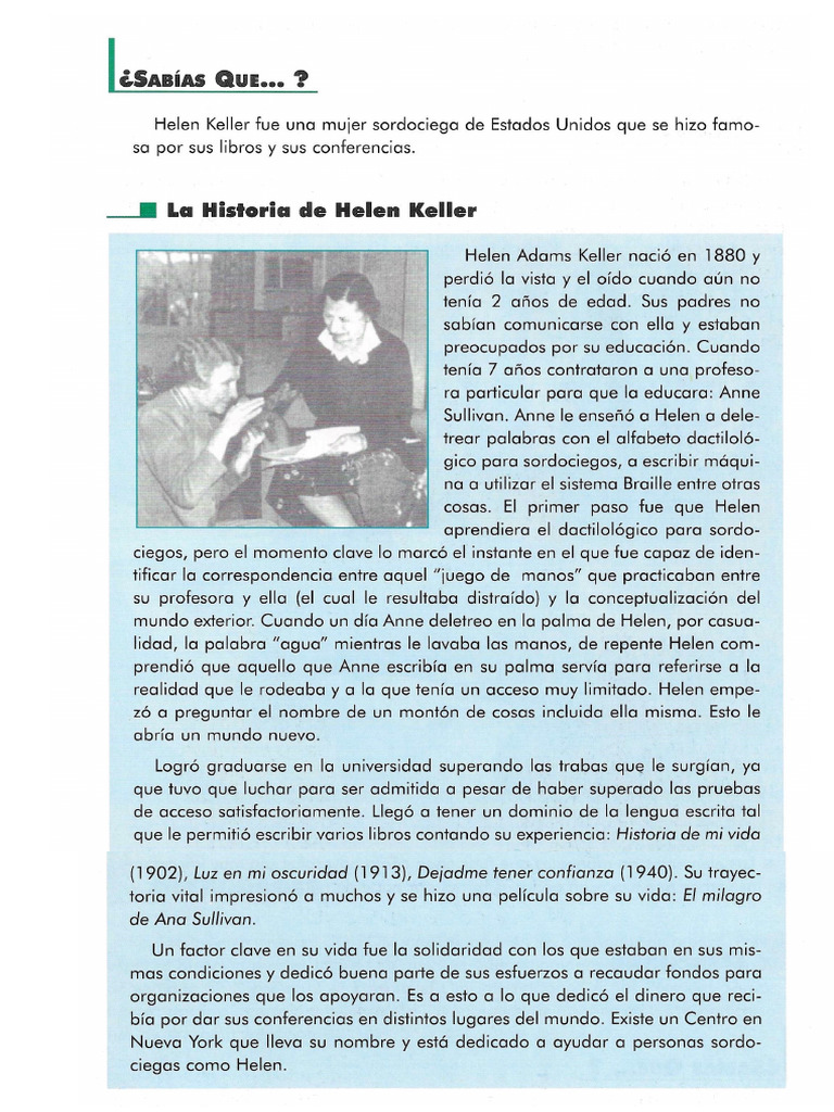 La Historia de Helen Keller | PDF