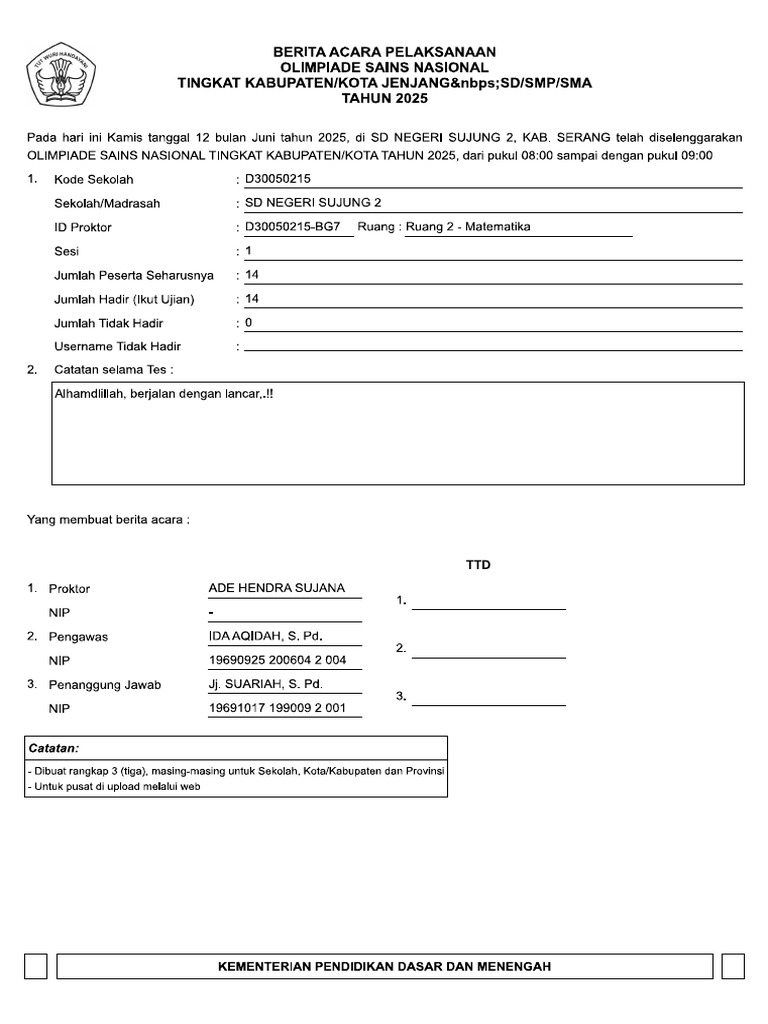 Ba Osn-K SD Mapel MTK | PDF