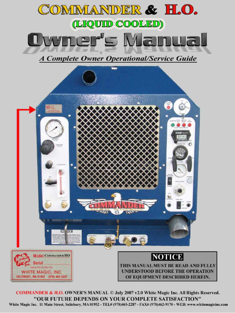 COMMANDER & HO (Liquid) Manual v2.0 | PDF | Pump | Engines