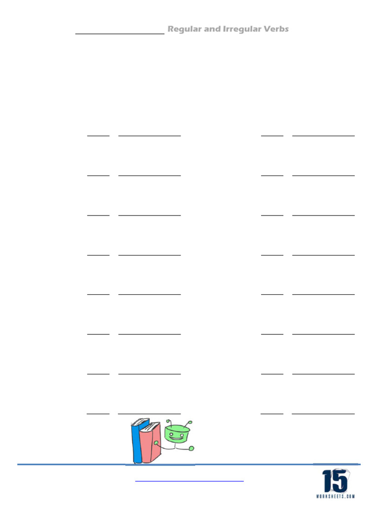 Regular vs. Irregular Verbs Worksheet | PDF