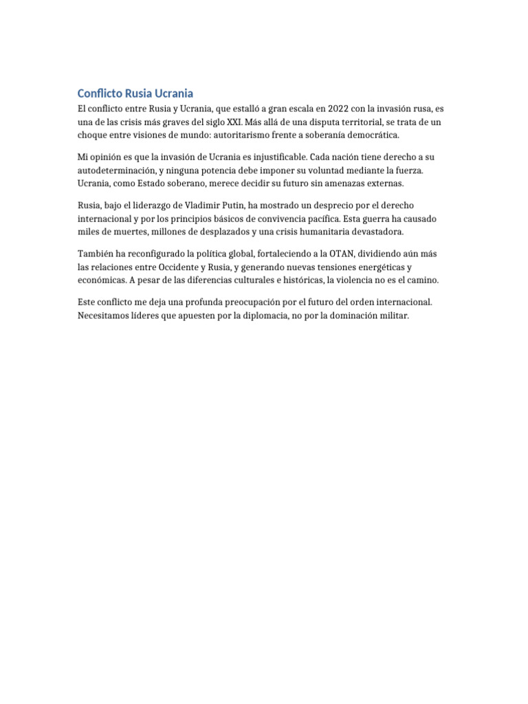 Conflicto Rusia Ucrania | PDF