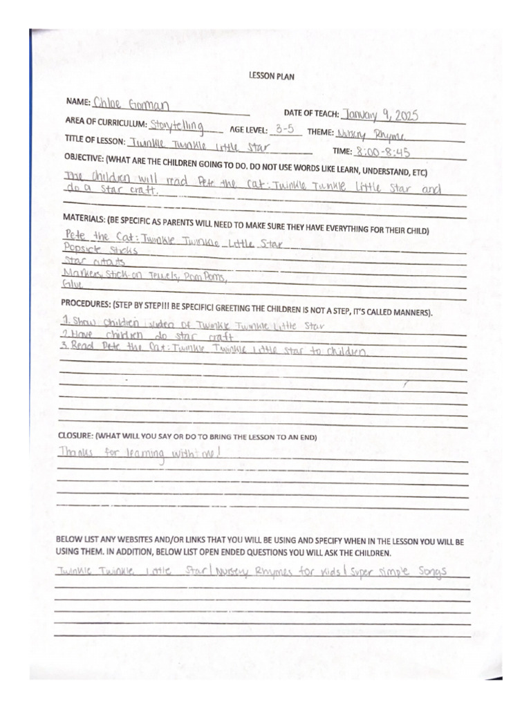 Lesson Plan #3 | PDF