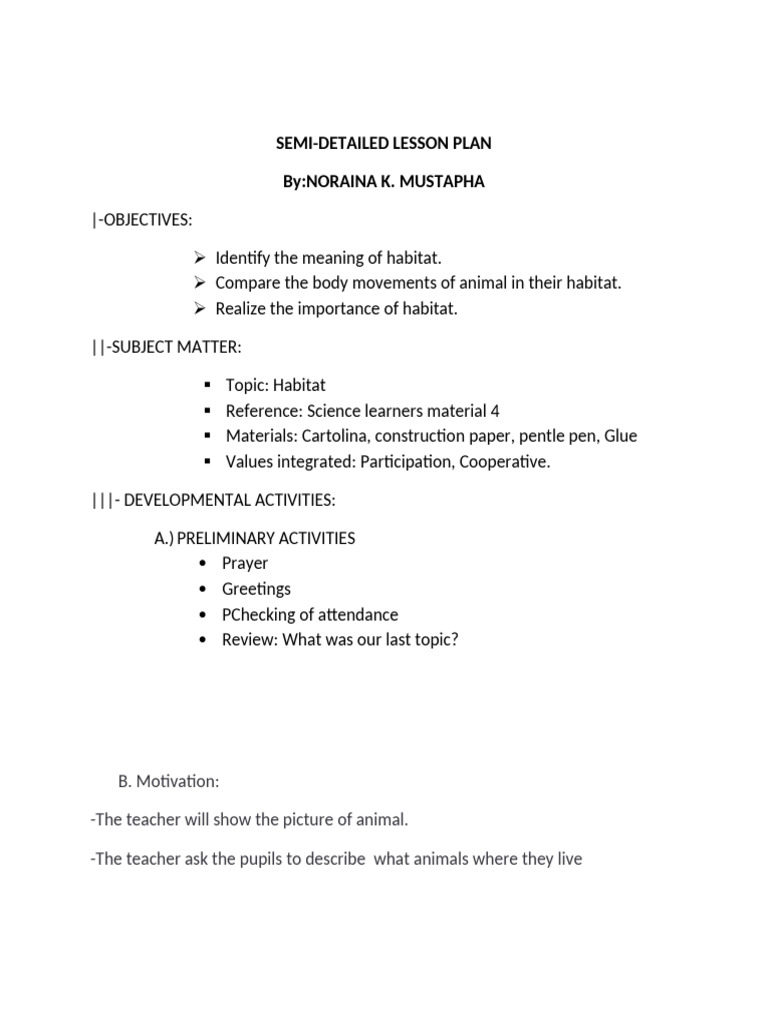 Understanding Animal Habitats: Lesson Plan | PDF | Habitat | Learning