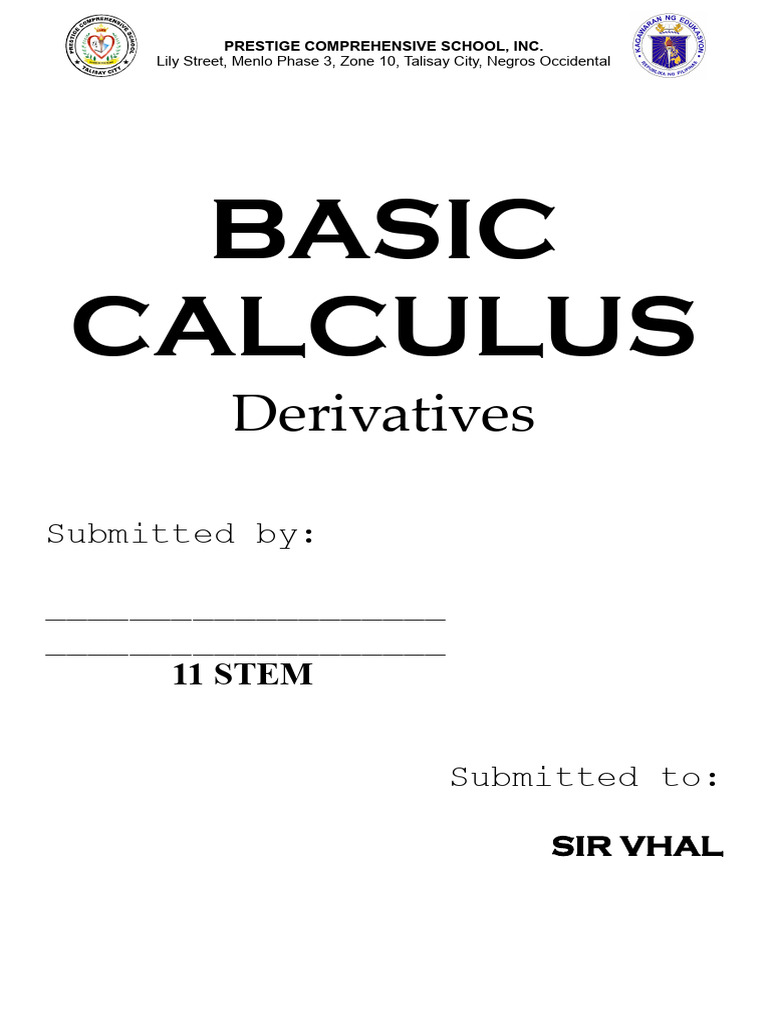 Basic Calculus Derivatives Exercises | PDF