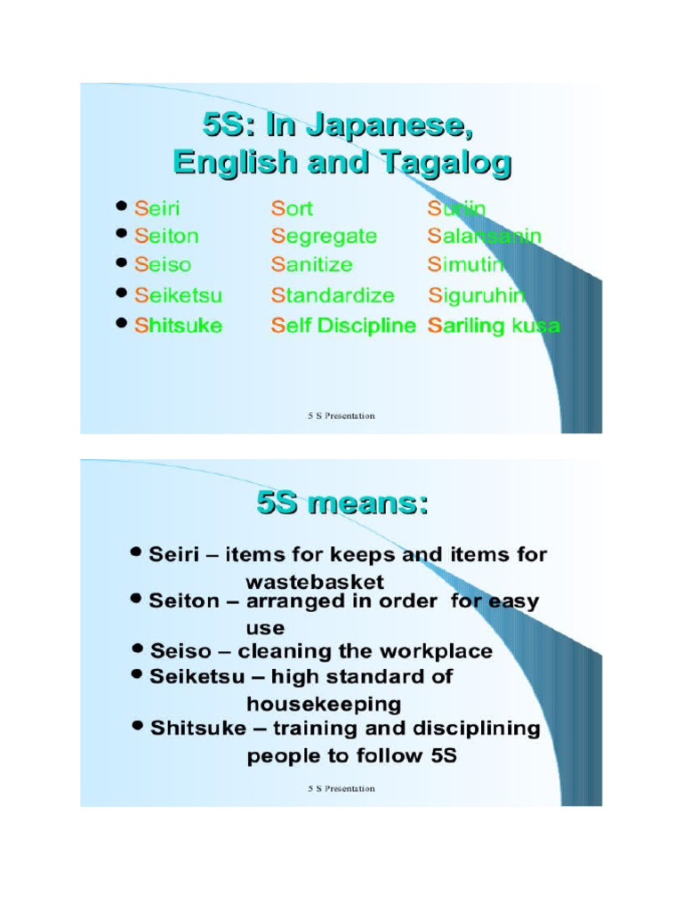5s & Hazards | PDF