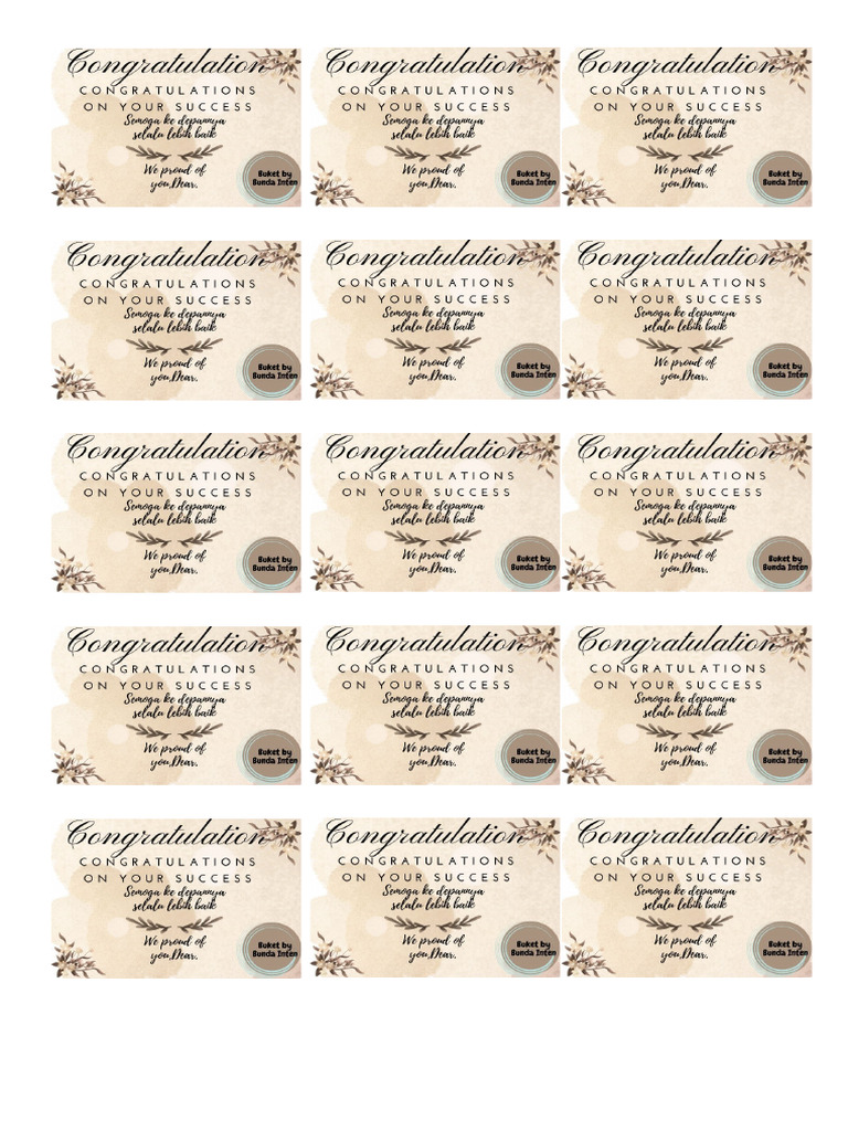 Congratulation Card | PDF