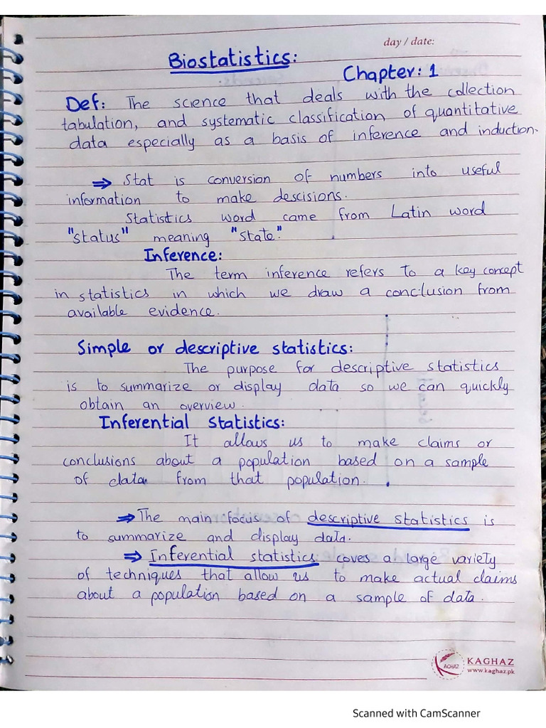 Statistics Notes | PDF