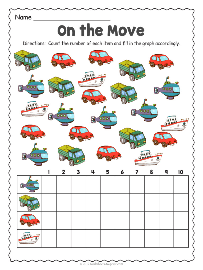 Transportation Count and Graph Worksheet | PDF