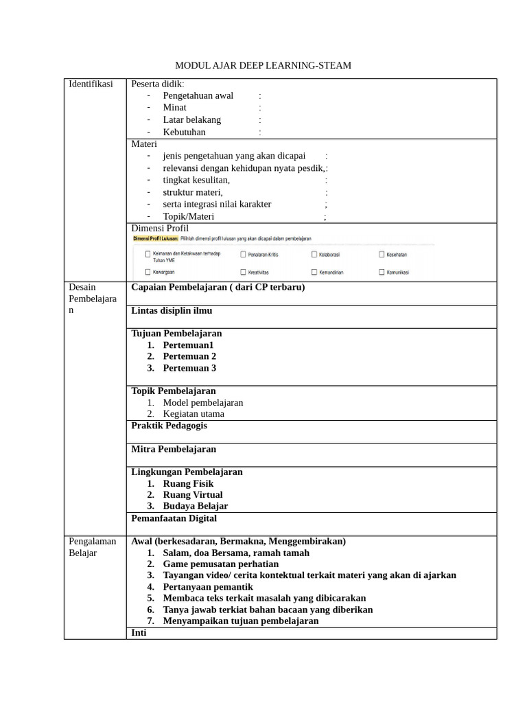 Format Modul Ajar Deep Learning | PDF