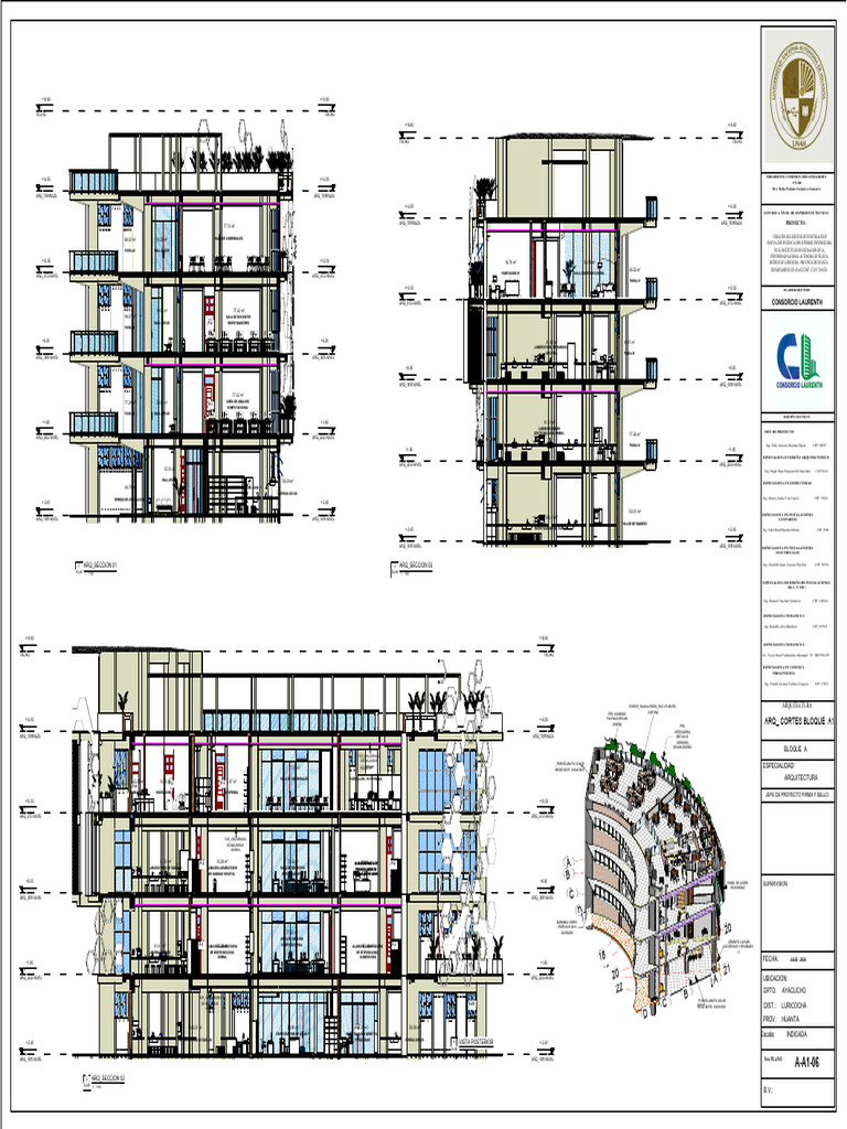 A-A1-06 - Arq - Cortes Bloque A-Layout1 | PDF