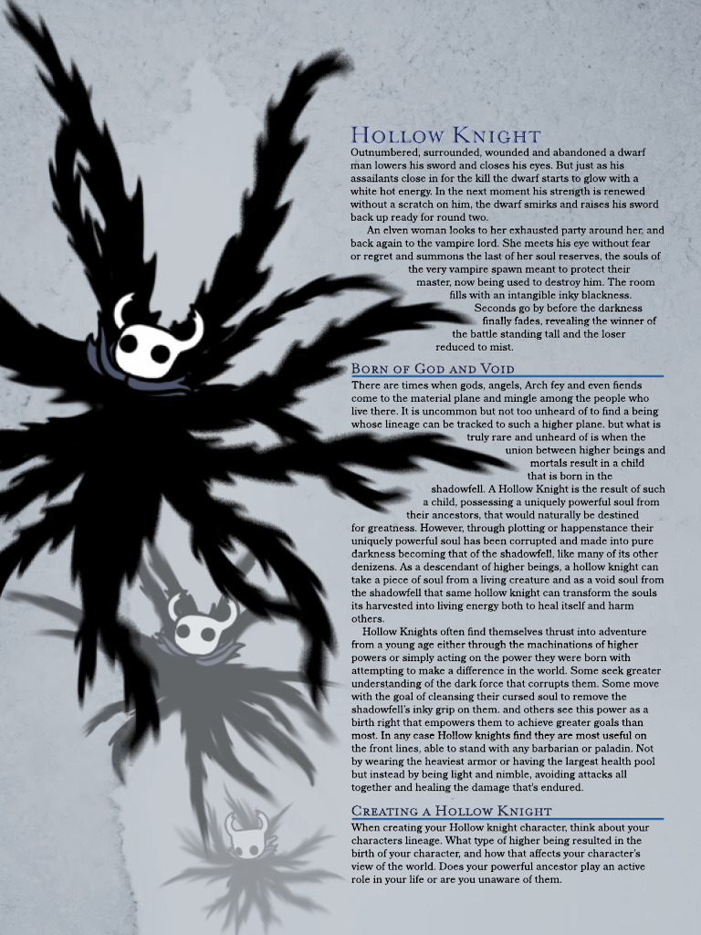 Hollow Knight Class for D&D Players | PDF