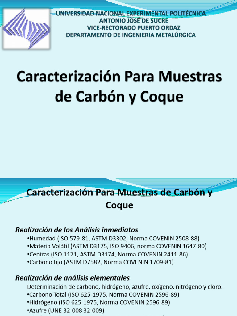 Análisis y Caracterización de Carbón y Coque | PDF | Combustión | Química