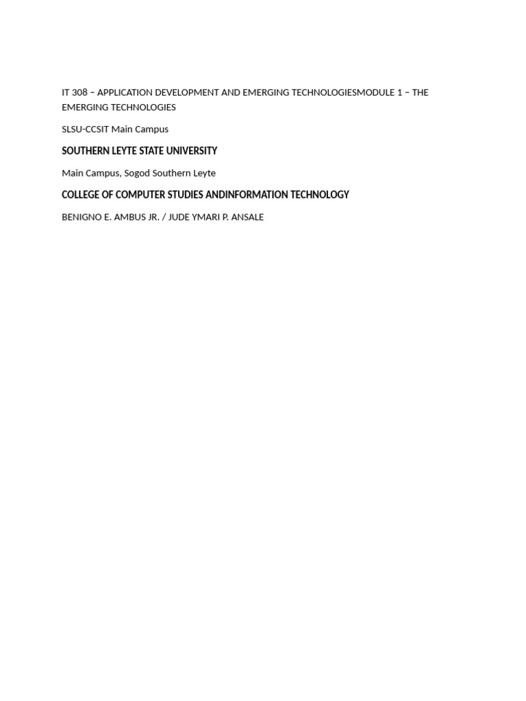 Application Development & Emerging Tech | PDF | Machine Learning ...