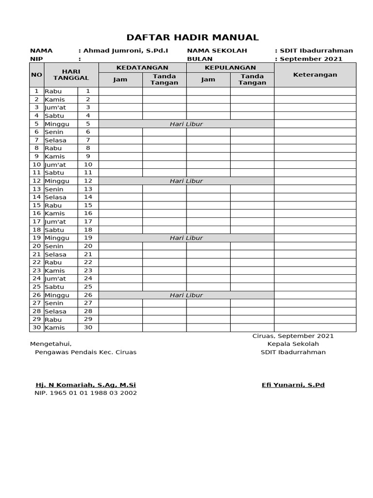 Absen Manual Siaga | PDF