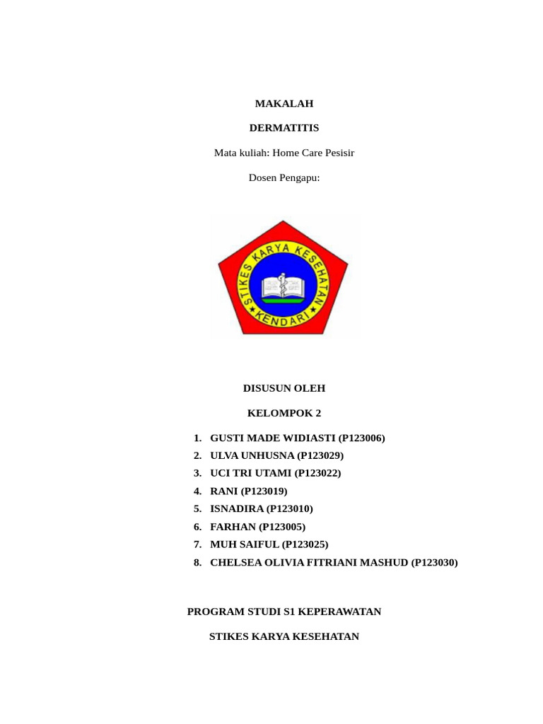 Penyebab dan Gejala Dermatitis Kontak | PDF