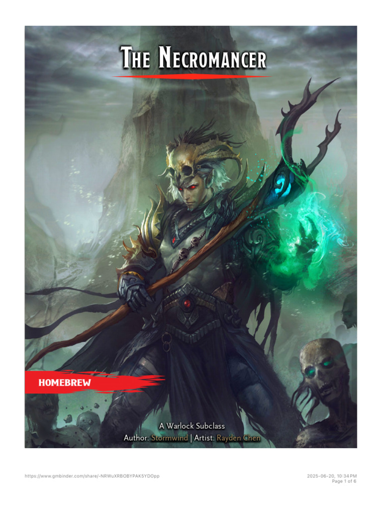 Warlock - The Necromancer - GM Binder | PDF | D20 System | Gary Gygax Games