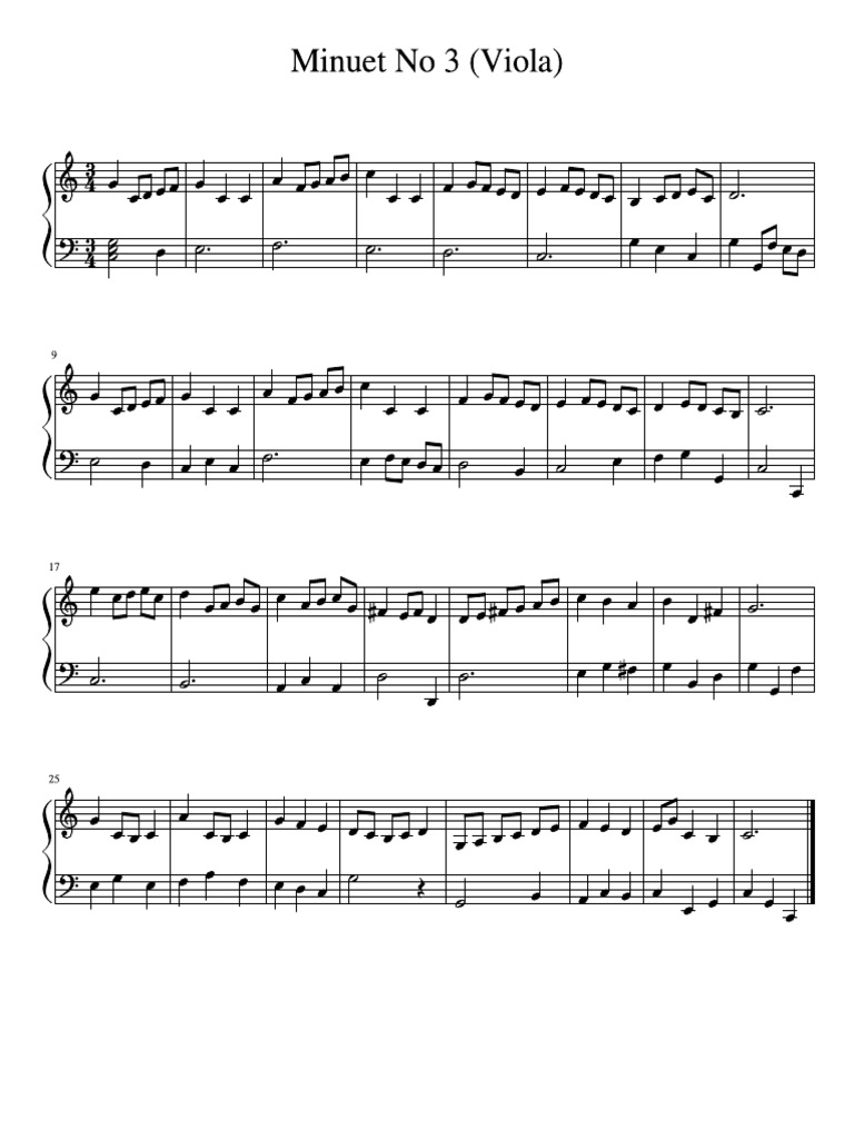 Minuet No 3 (Viola) | PDF