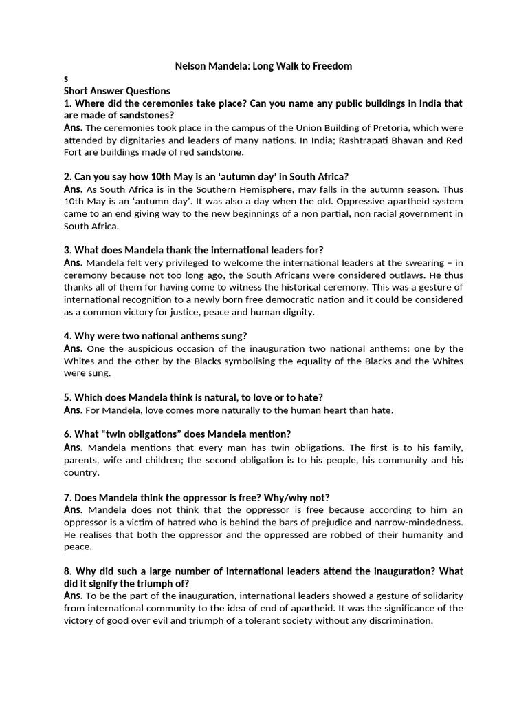 Nelson Mandela Notes | PDF | Nelson Mandela | Apartheid
