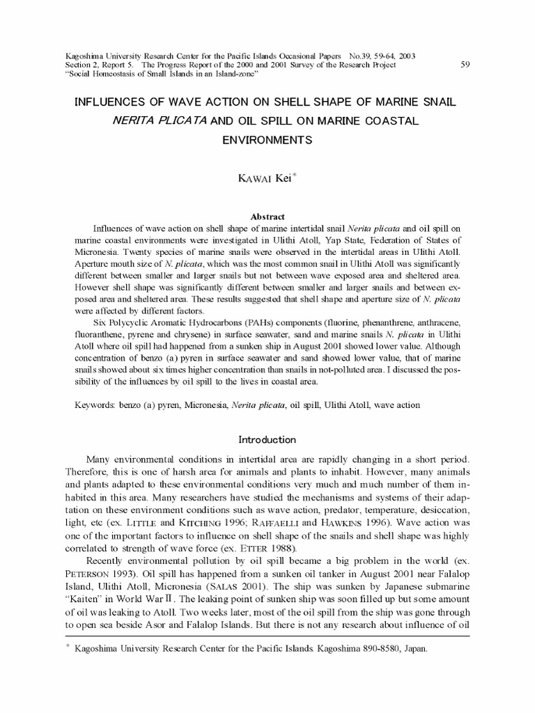 Influence of Wave Action On Shell Shape | PDF