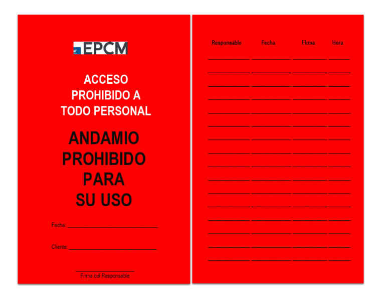 Tarjeta de Andamios Rojo | PDF