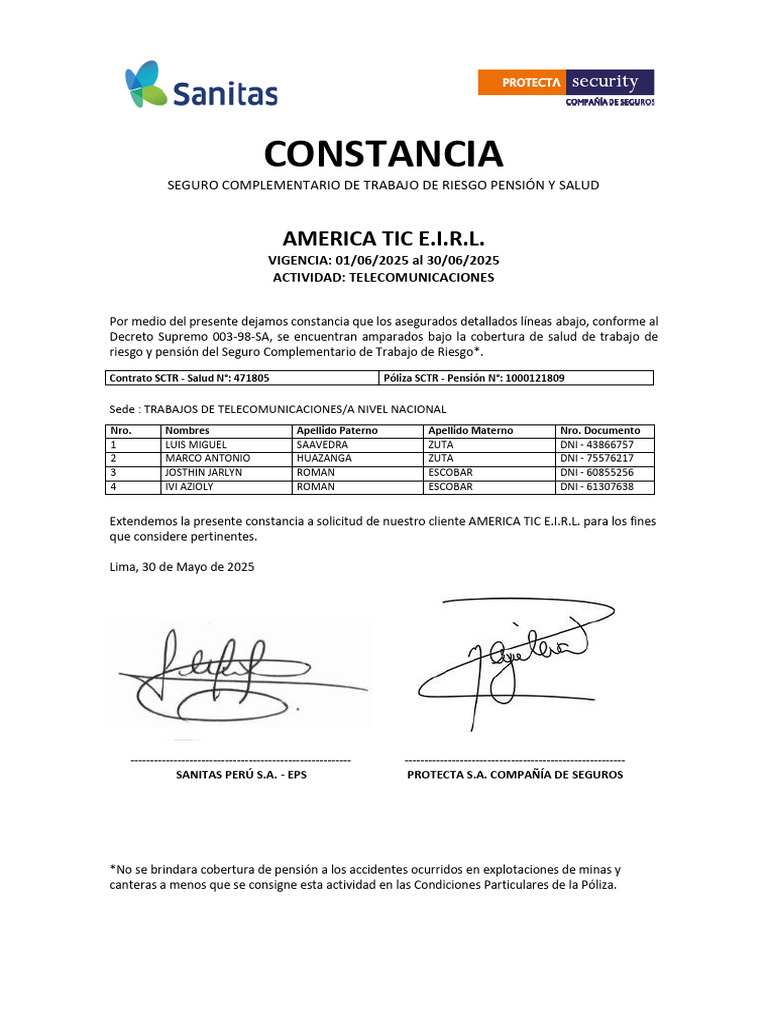 SCTR Junio 25 Pucallpa | PDF