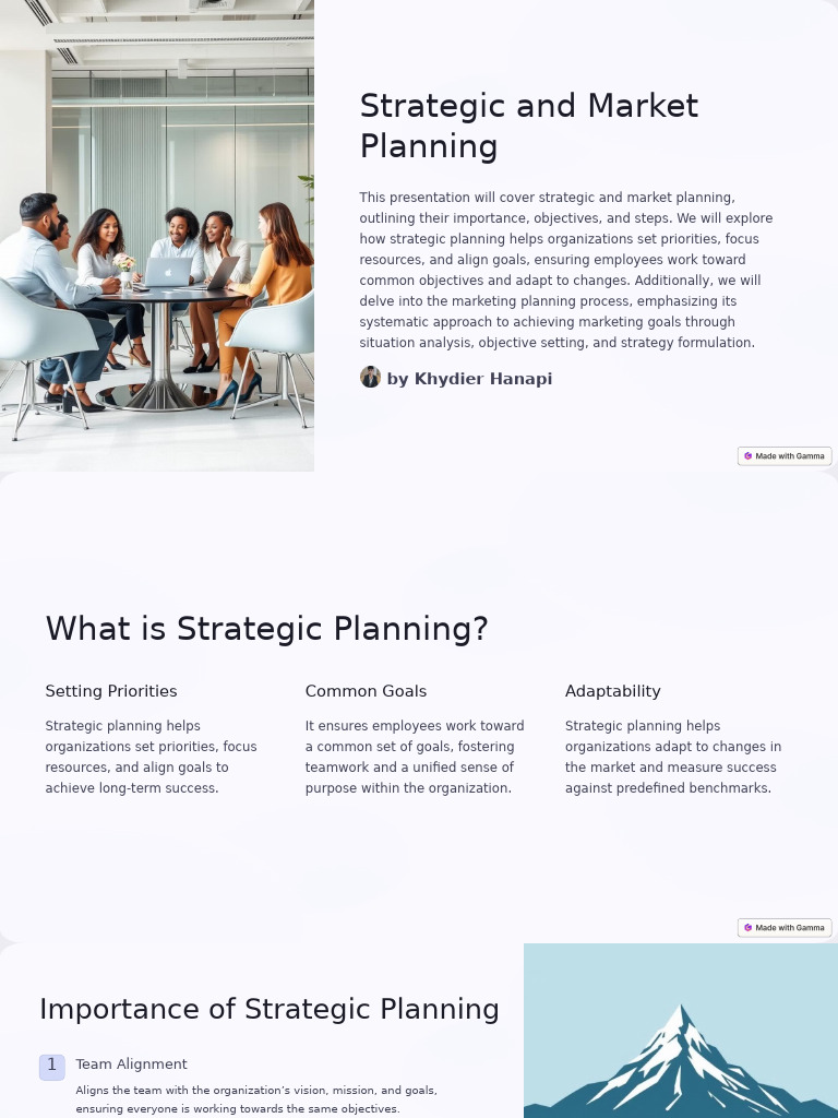 Strategic and Market Planning | PDF | Strategic Planning | Swot Analysis