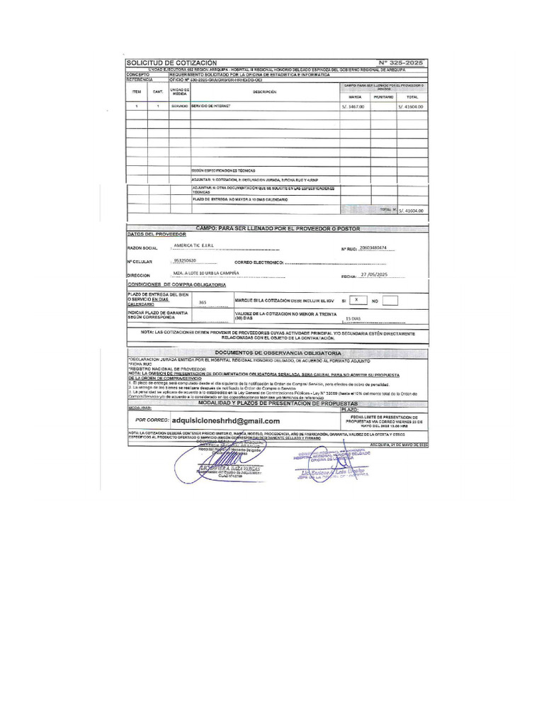 Solictud de Cotizacion HRHD VF - 1 | PDF