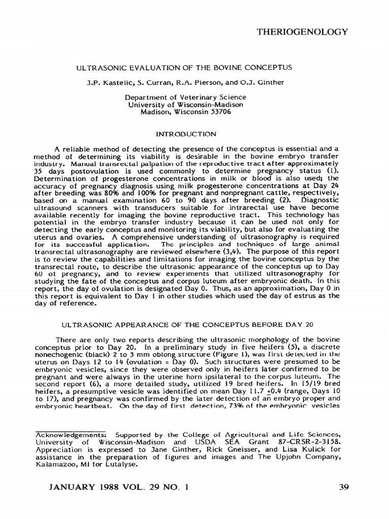 Ultrasonic Evaluation of The Bovine Conceptus | PDF | Medical ...