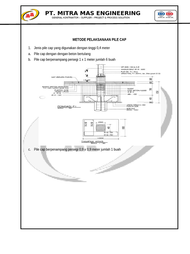 Metode Kerja Pile Cap | PDF