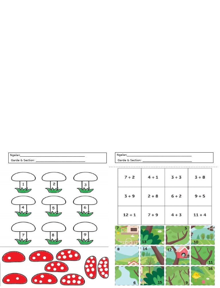Addition Worksheet 1 | PDF