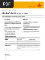 SikaFlex 1A Product Data Sheet | PDF | Concrete | Water