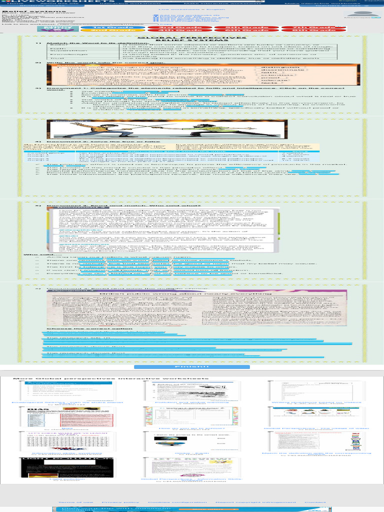 Belief Systems Worksheet 3 | PDF | Worksheet