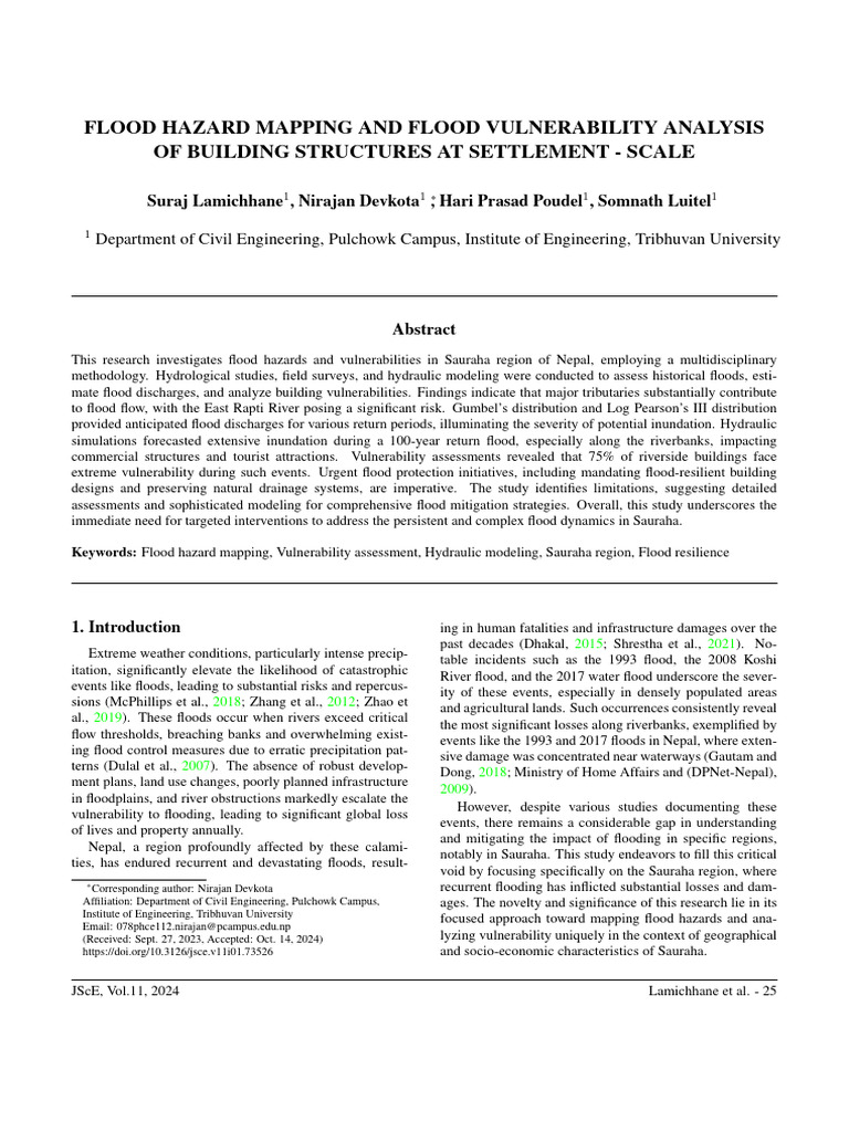 Flood Hazard Mapping And Flood Vulnerability Pdf Flood Vulnerability