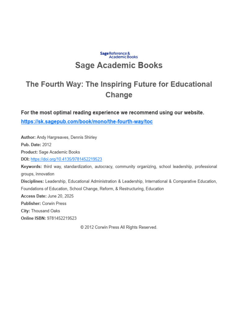 07 The Fourth Way | PDF | Teachers