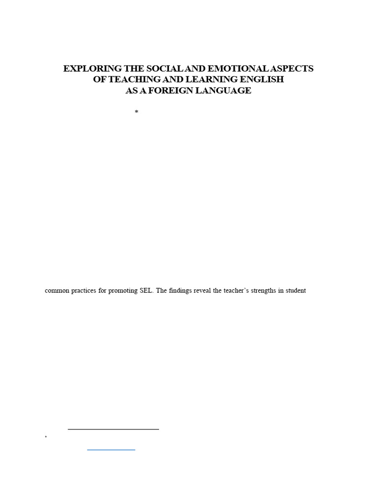 Socio Emotional Learning1 - Article | PDF | Teachers | Learning