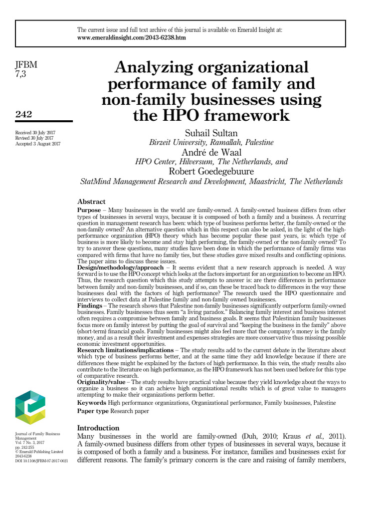 Analyzing Organizational Perfo | PDF