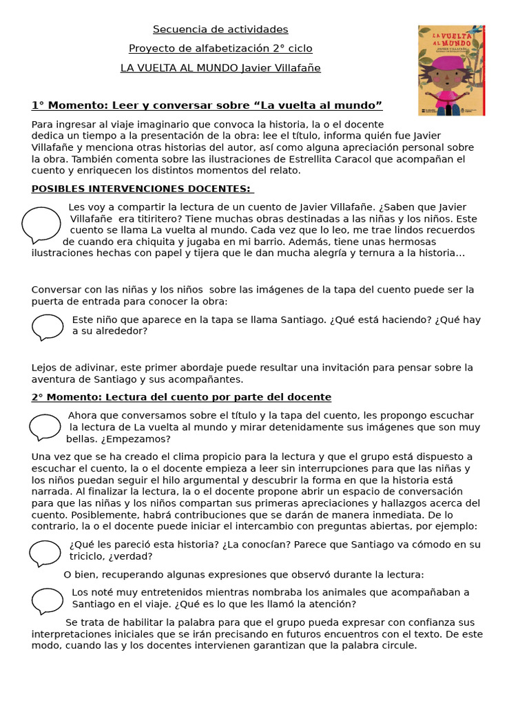Actividades de Lectura: La Vuelta al Mundo | PDF | Escritura | Cuentos