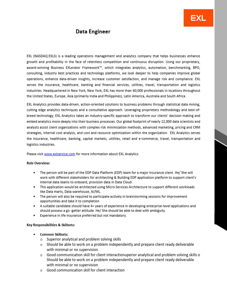 JD - AWS Data Engineer | PDF | Analytics | Amazon Web Services