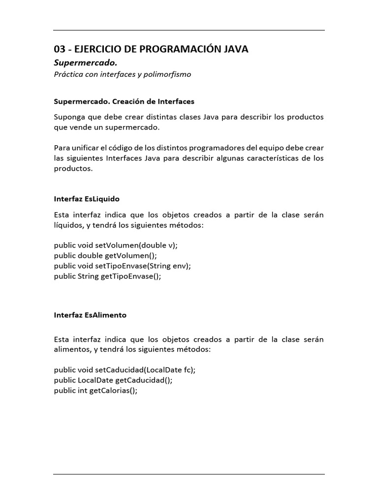 Ejercicio Java 03 Supermercado | PDF | Constructor (Programación Orientada a Objetos) | Programación