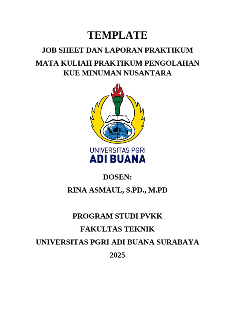 Template Job Sheet Kue Nusantara | PDF