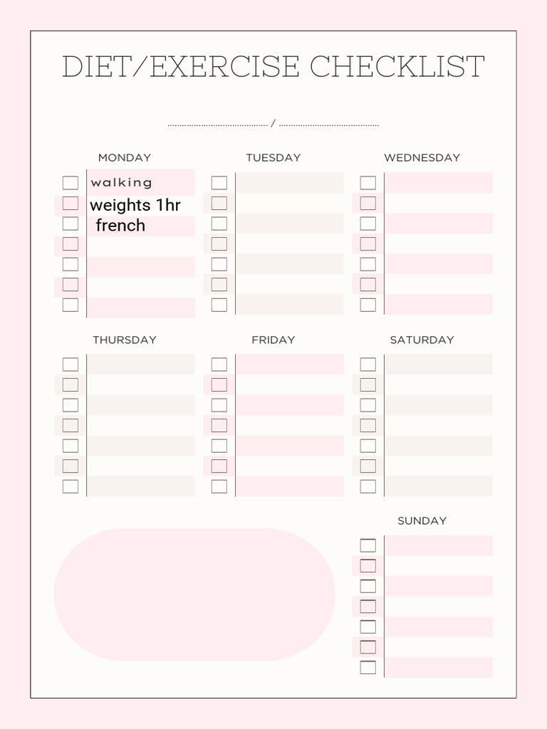 Pink Simple Daily Cleaning Checklist | PDF