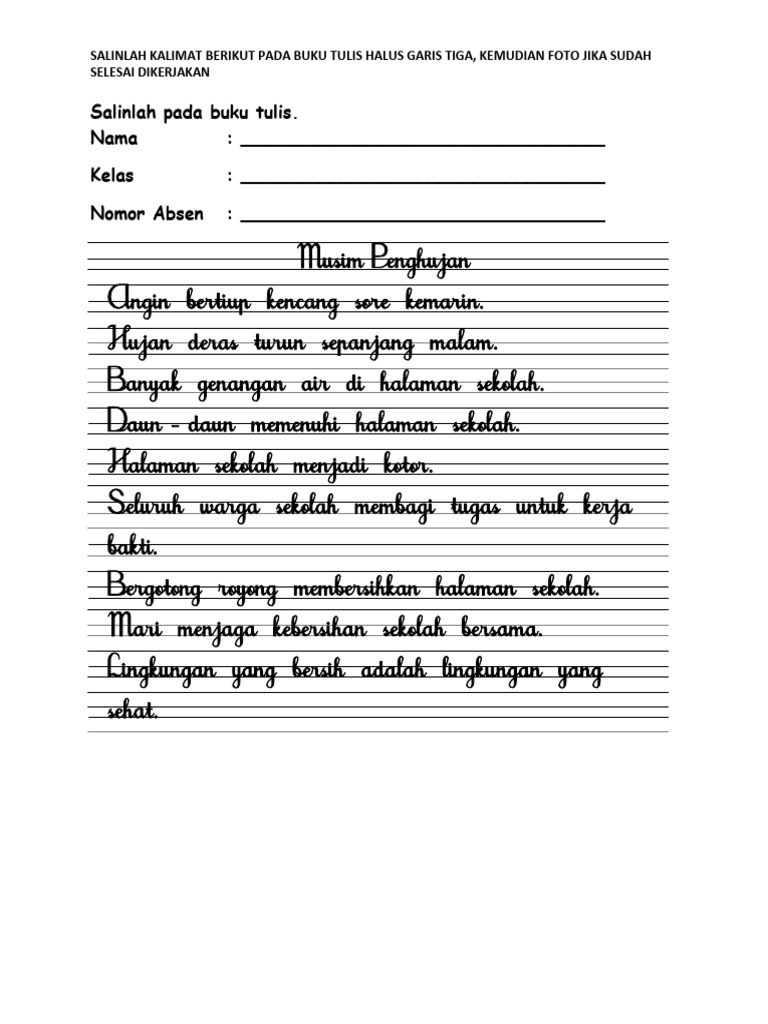 Latihan Menulis Tegak Bersambung SD | PDF