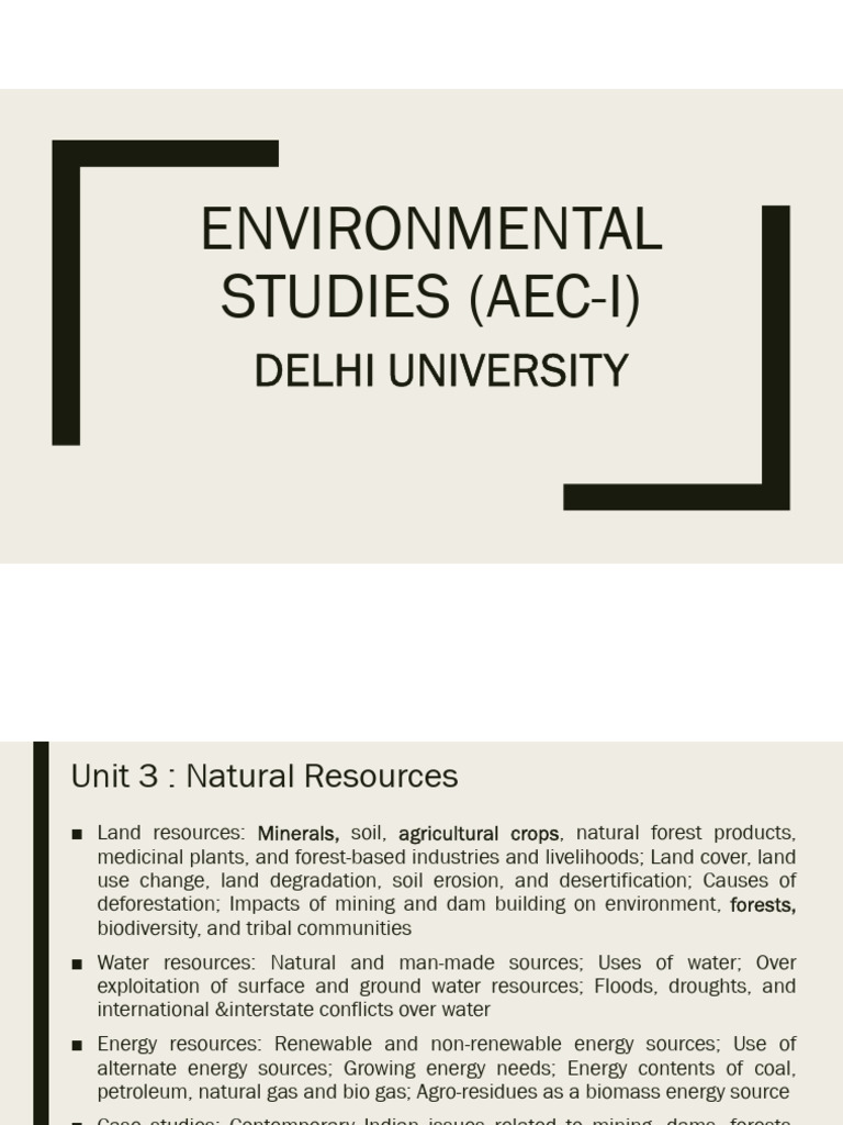 Unit 3 Natural Resources | PDF | Forests | Soil