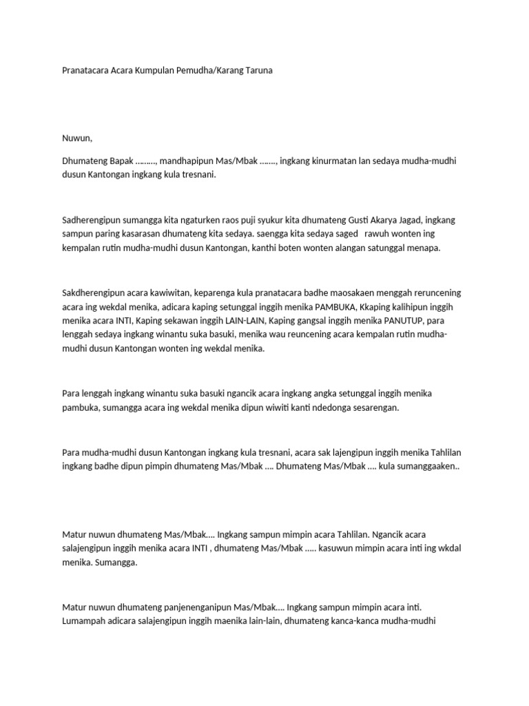 Teks Pranatacara 1 | PDF