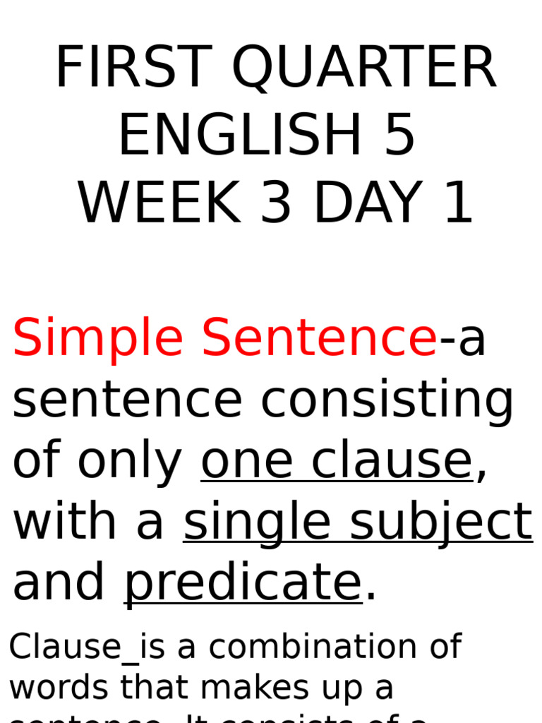 First Quarter Complex Sentence | PDF